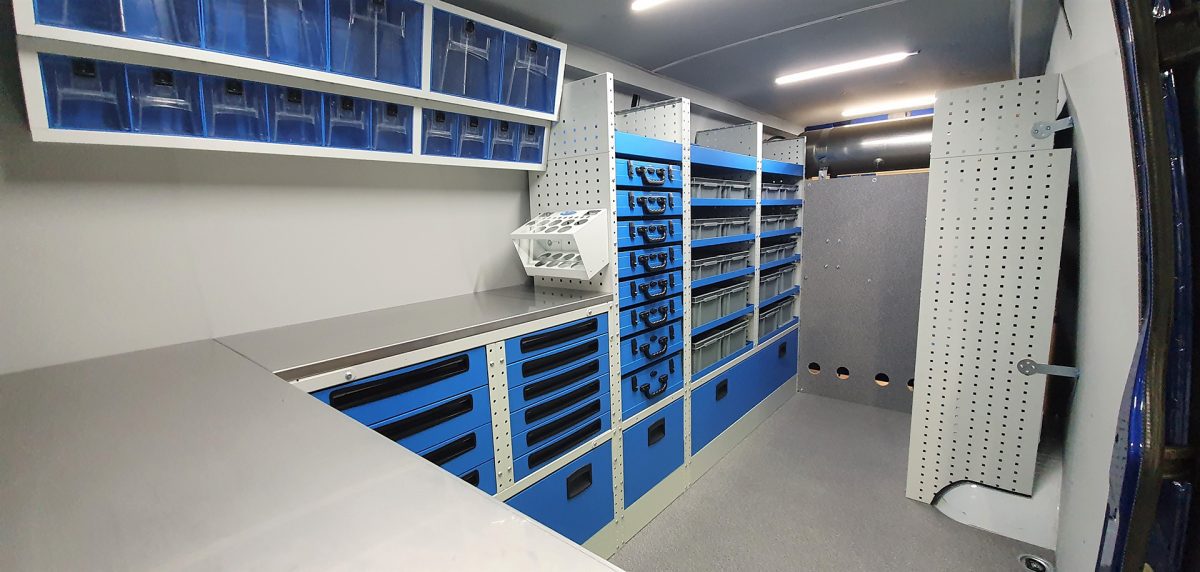 Mercedes Sprinter commercial van racking service van